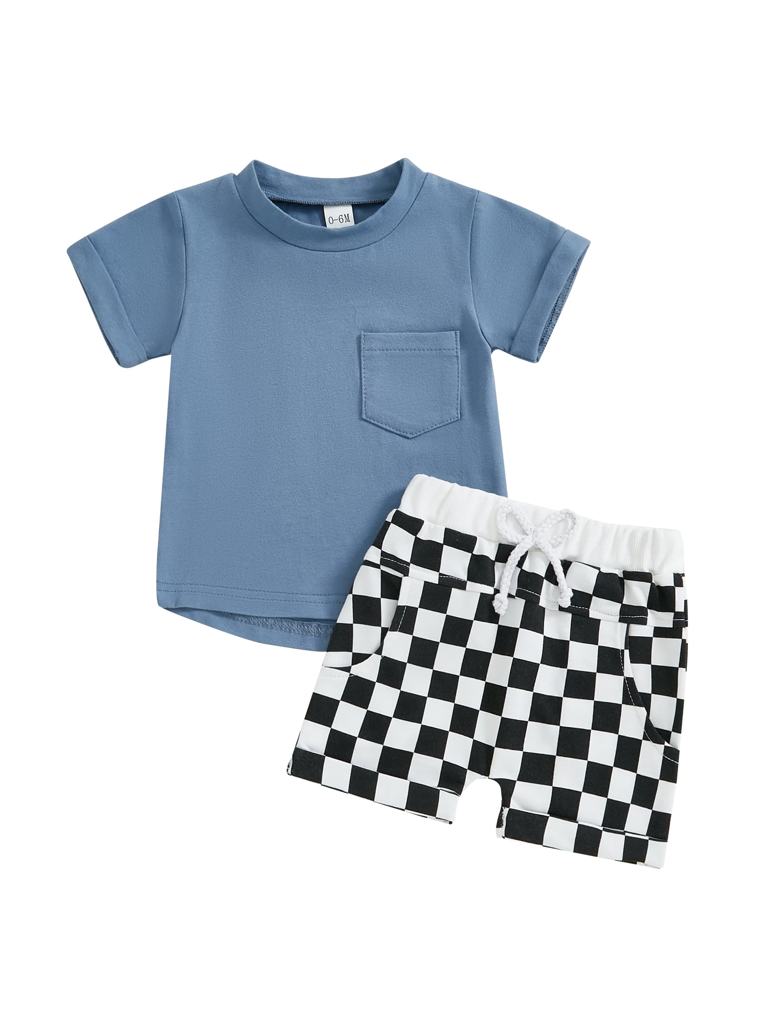 Baby Toddler Boy Summer Outfits 3 6 12 18 24 Months 2T 3T Solid Color ...