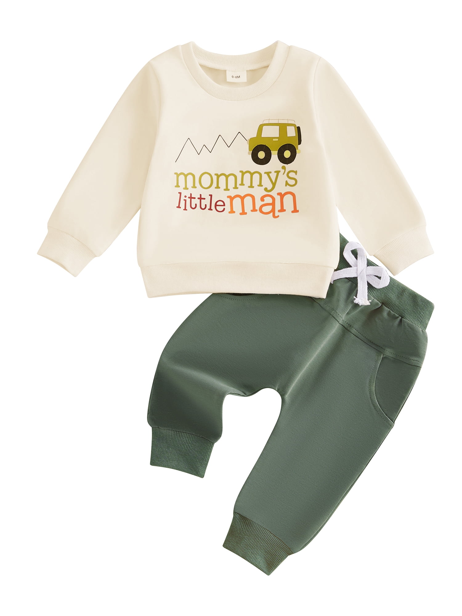 Baby Toddler Boys Pants Clothing Set, 0 6 12 18 24 Months 2T 3T Long Sleeve Crew Neck Letters ...