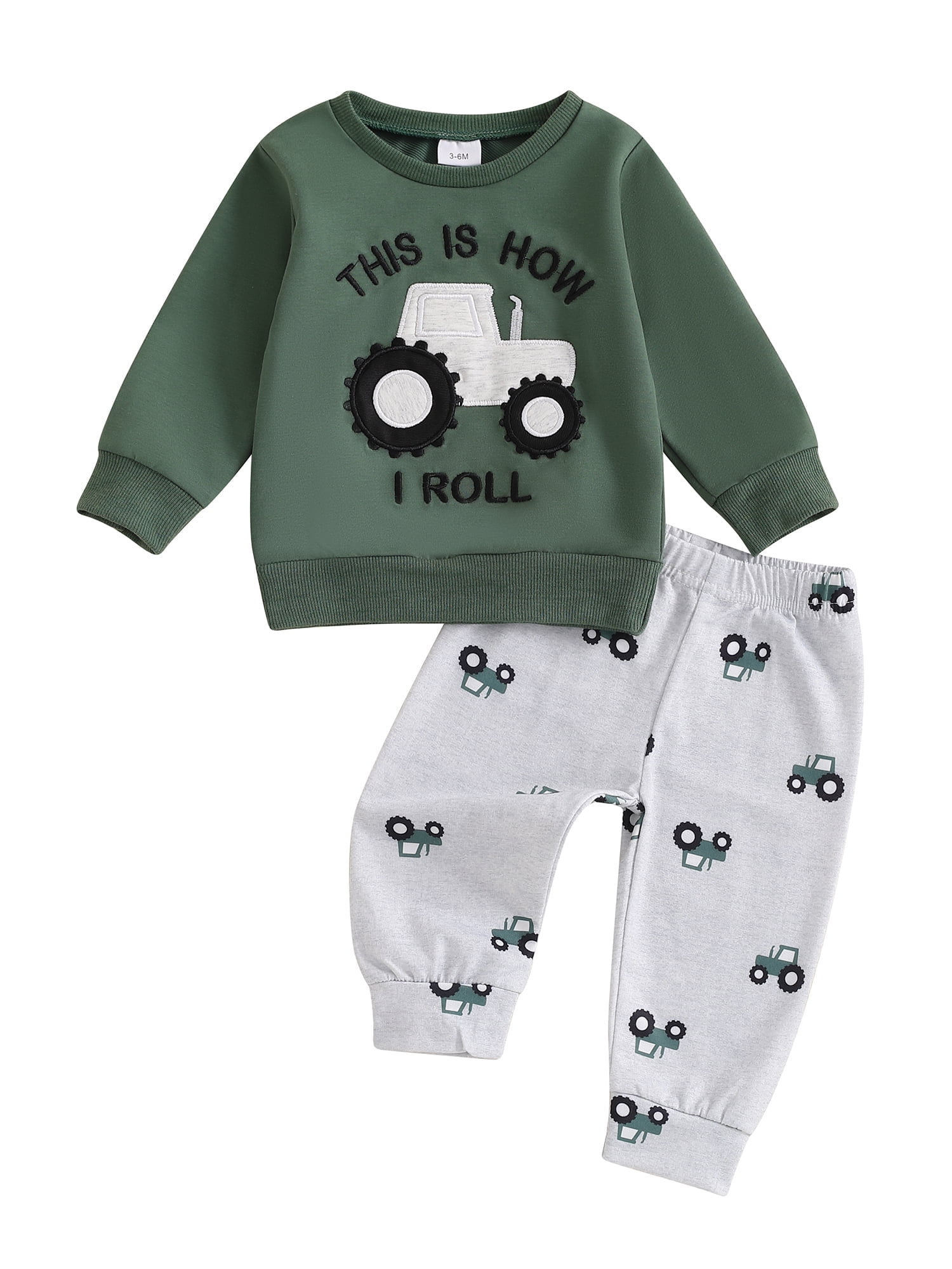 Baby Toddler Boys Pants Clothing Set, 3 6 12 18 24 Months 2T 3T Tractor ...