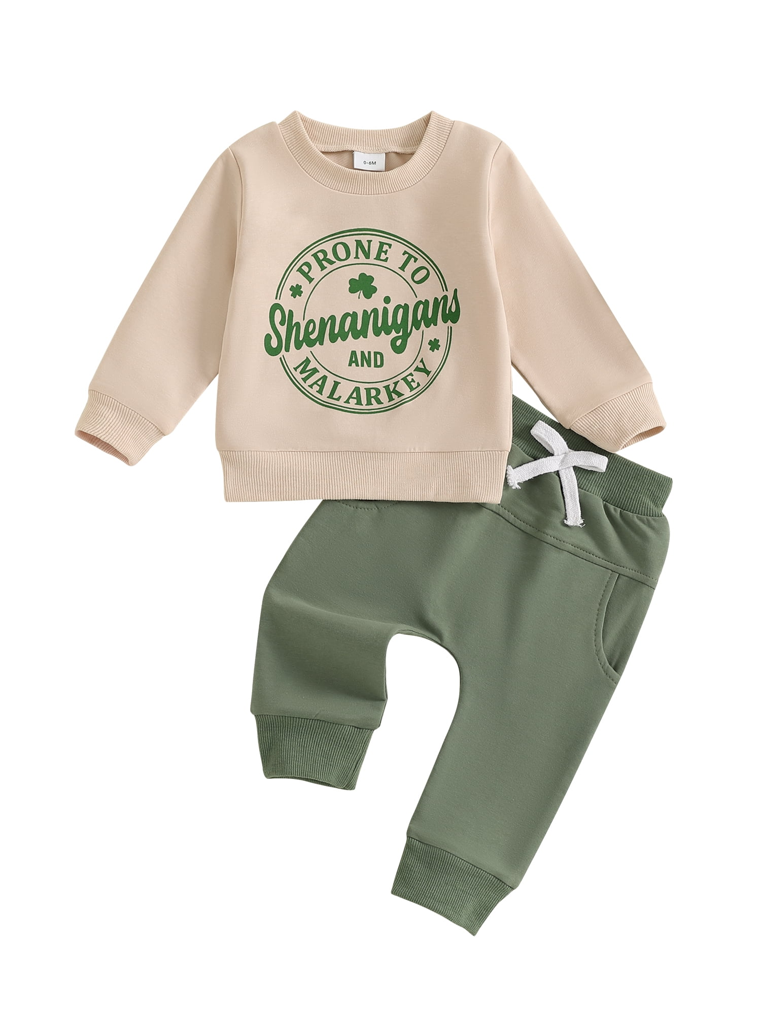 Baby Toddler Boys Pants Set, 6 12 18 24 Months 2T 3T Long Sleeve Crew ...