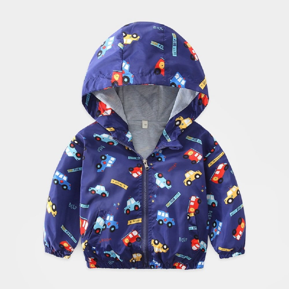 Baby Toddler Boys Windbreaker Jacket Dinosaur Car Hooded Jacket Coat Hooded Top Spring Fall Kids ...