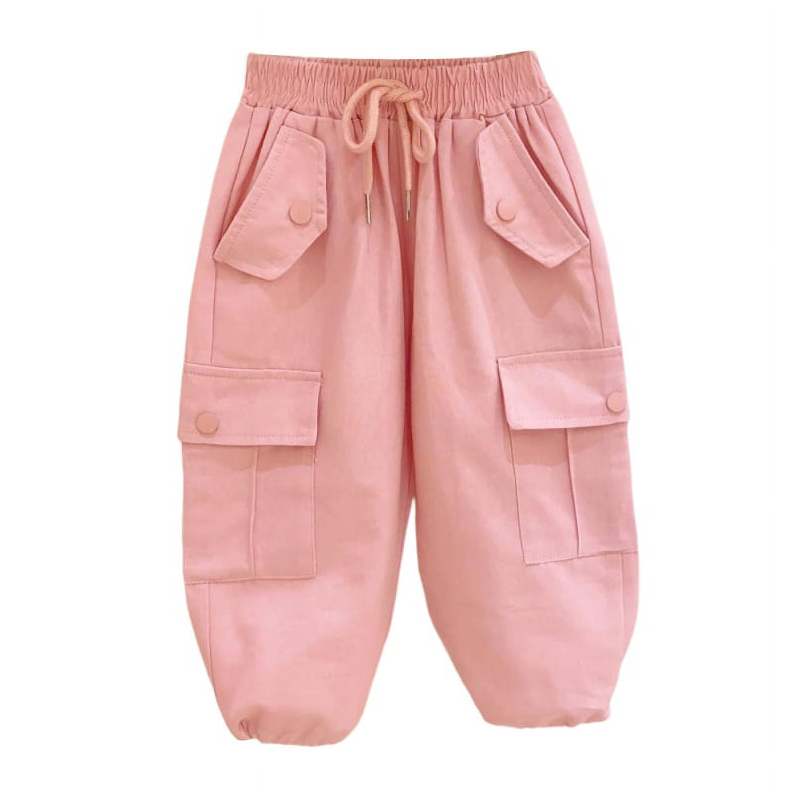 Baby Toddler Cargo Pants Casual Elastic Waist Multi Pocket Straight ...
