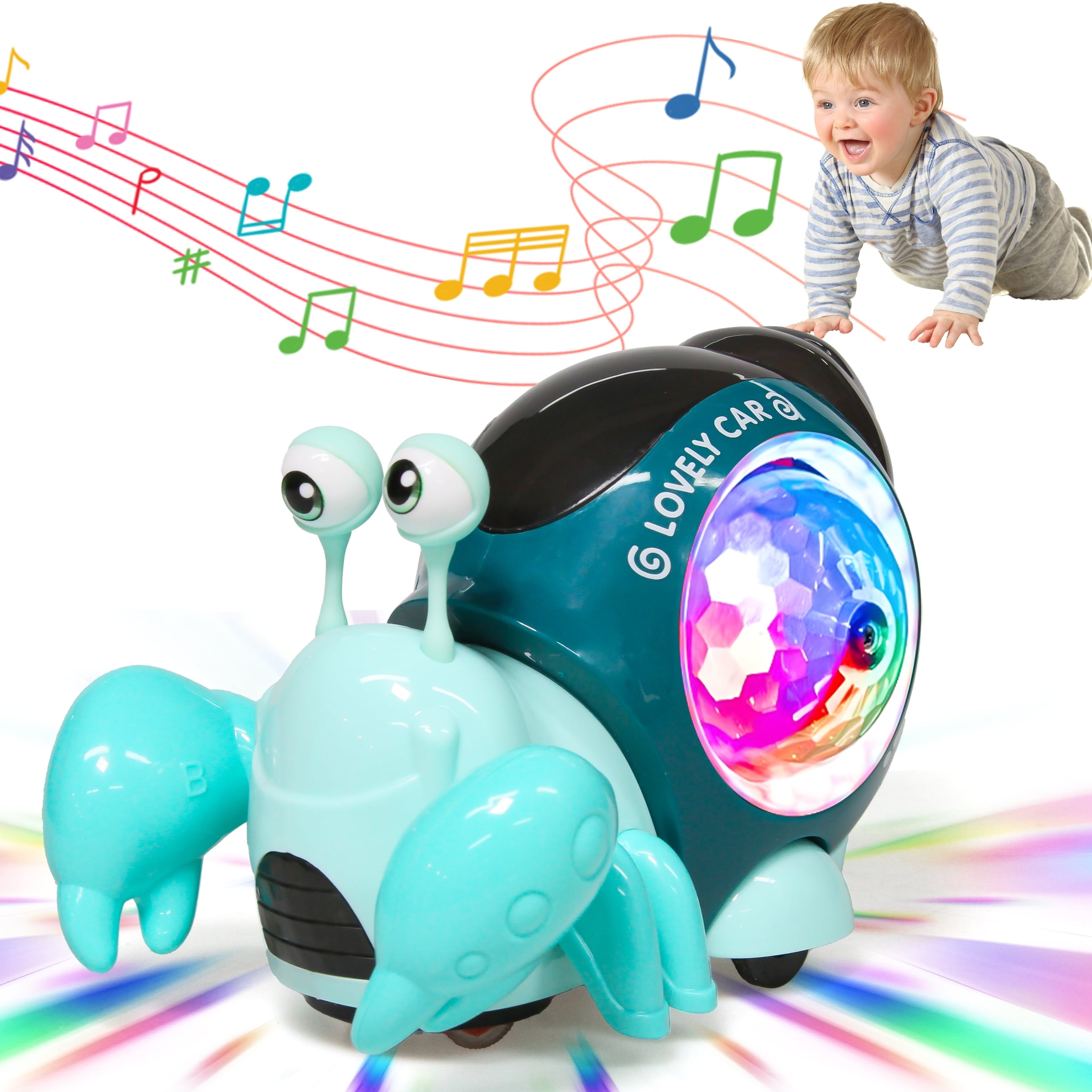 Baby Toddler Electric Crab Toy - Luminous Snail Toy - Cute Electronic ...