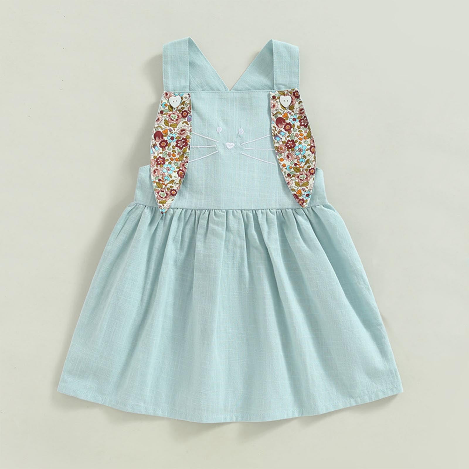 Baby and Toddler Girl Easter Outfit Bunny Romper/Dress Tulle Sleeveless ...