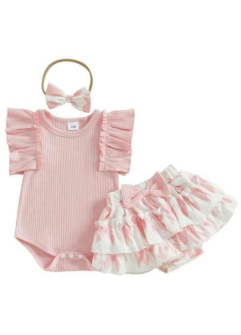 Western Newborn Baby Girl Clothes Infant Sleeveless Knit Solid Romper ...