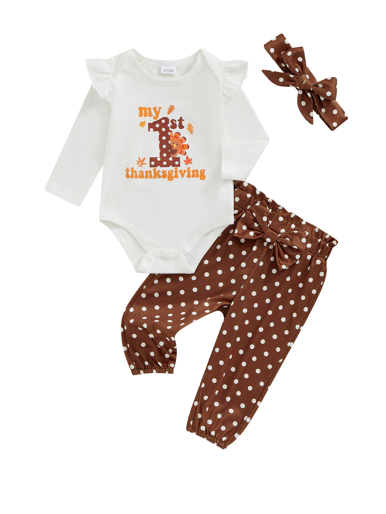 Baby Toddler Girls 3Pcs Thanksgiving Outfits 0 3 6 12 18 Months Long ...