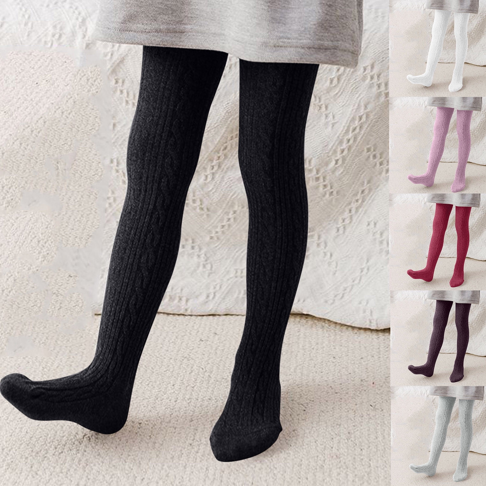 Baby Toddler Girls Cute Cable Knit Cotton Tights Pantyhose Leggings for ...