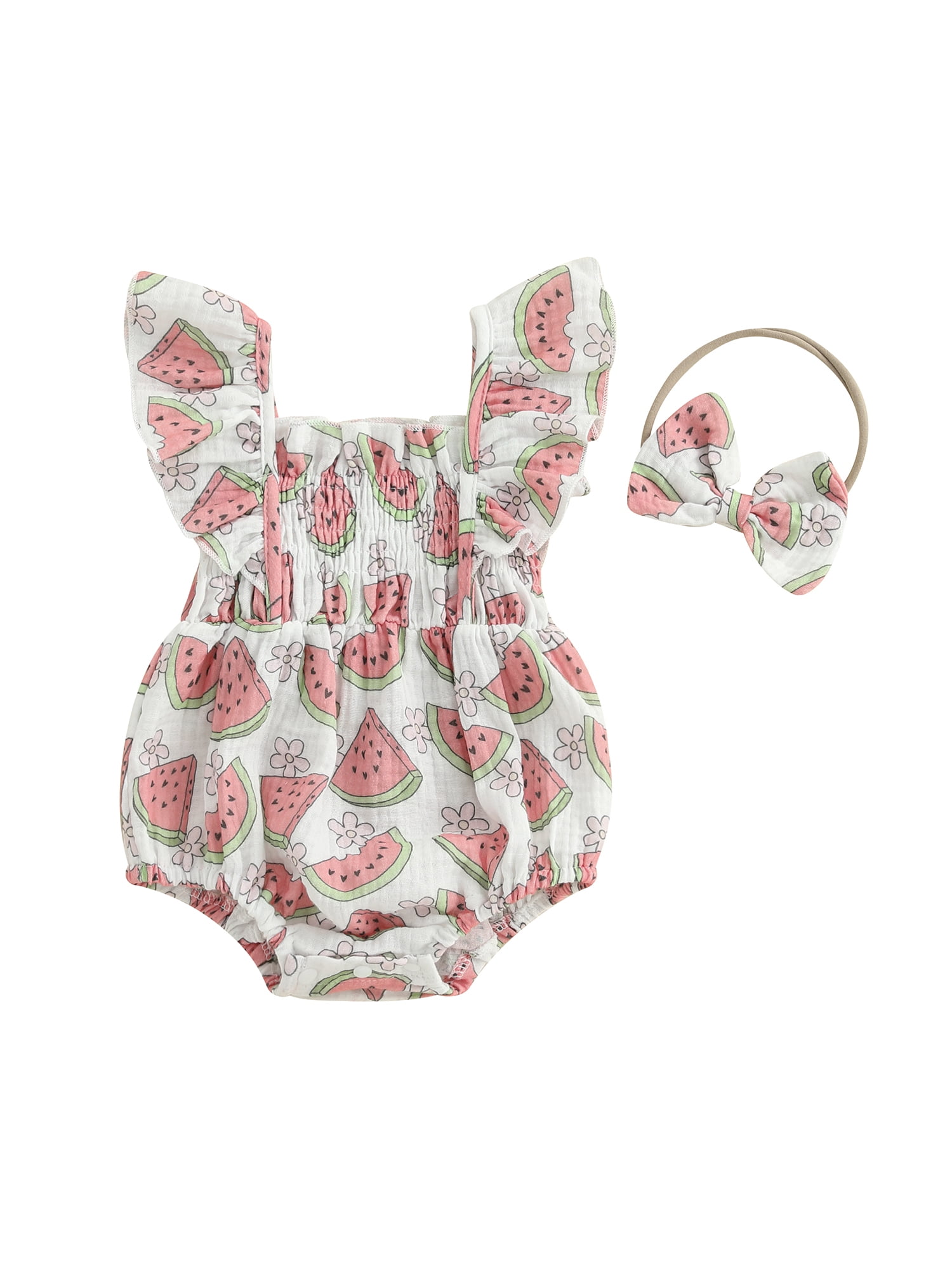 Baby Toddler Girls Rompers 3 6 12 18 Months Watermelon/Strawberry/Bow ...