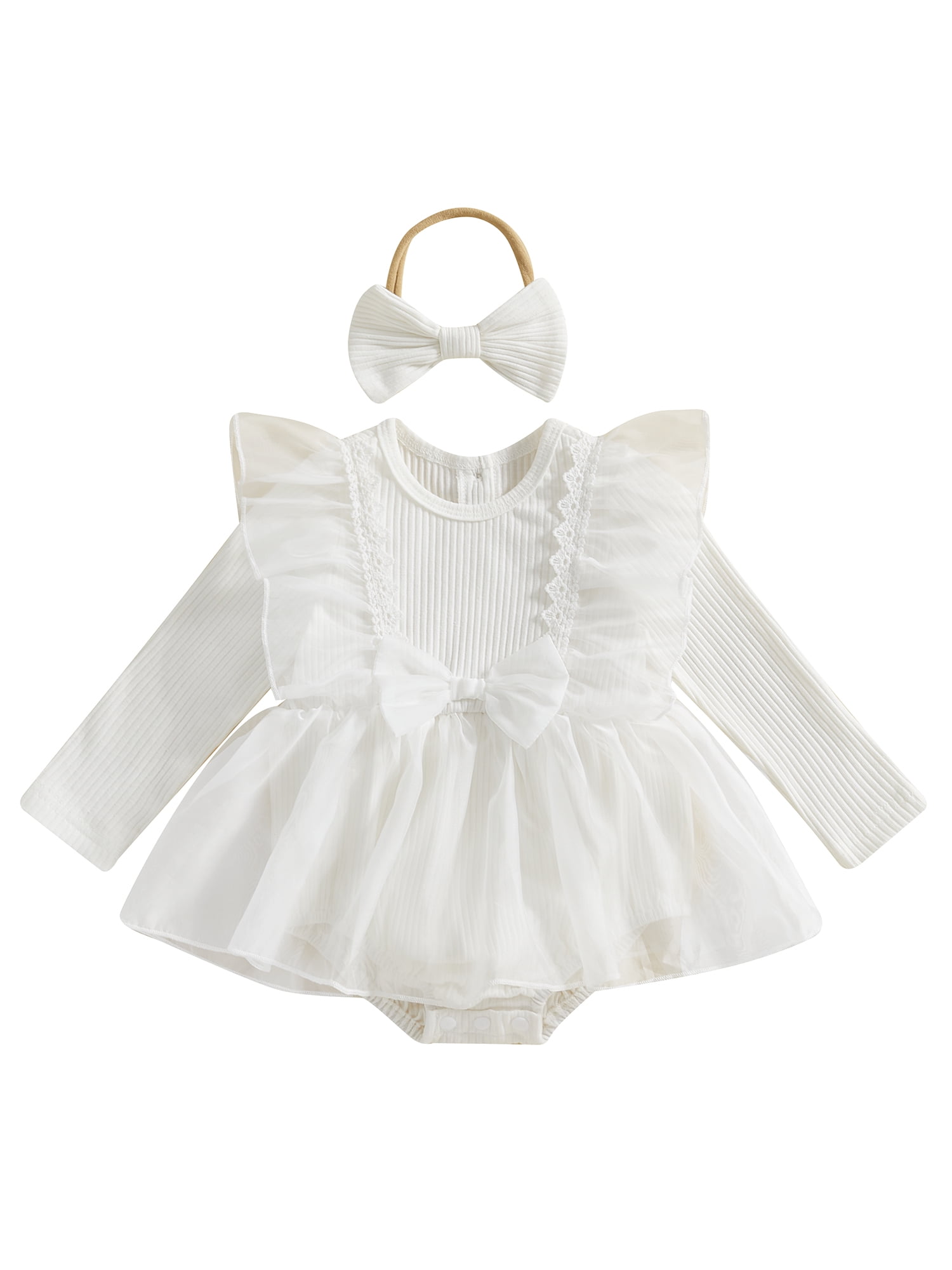 Baby Toddler Girls Spring Fall Romper Dress 0 3 6 12 18 Months Long ...