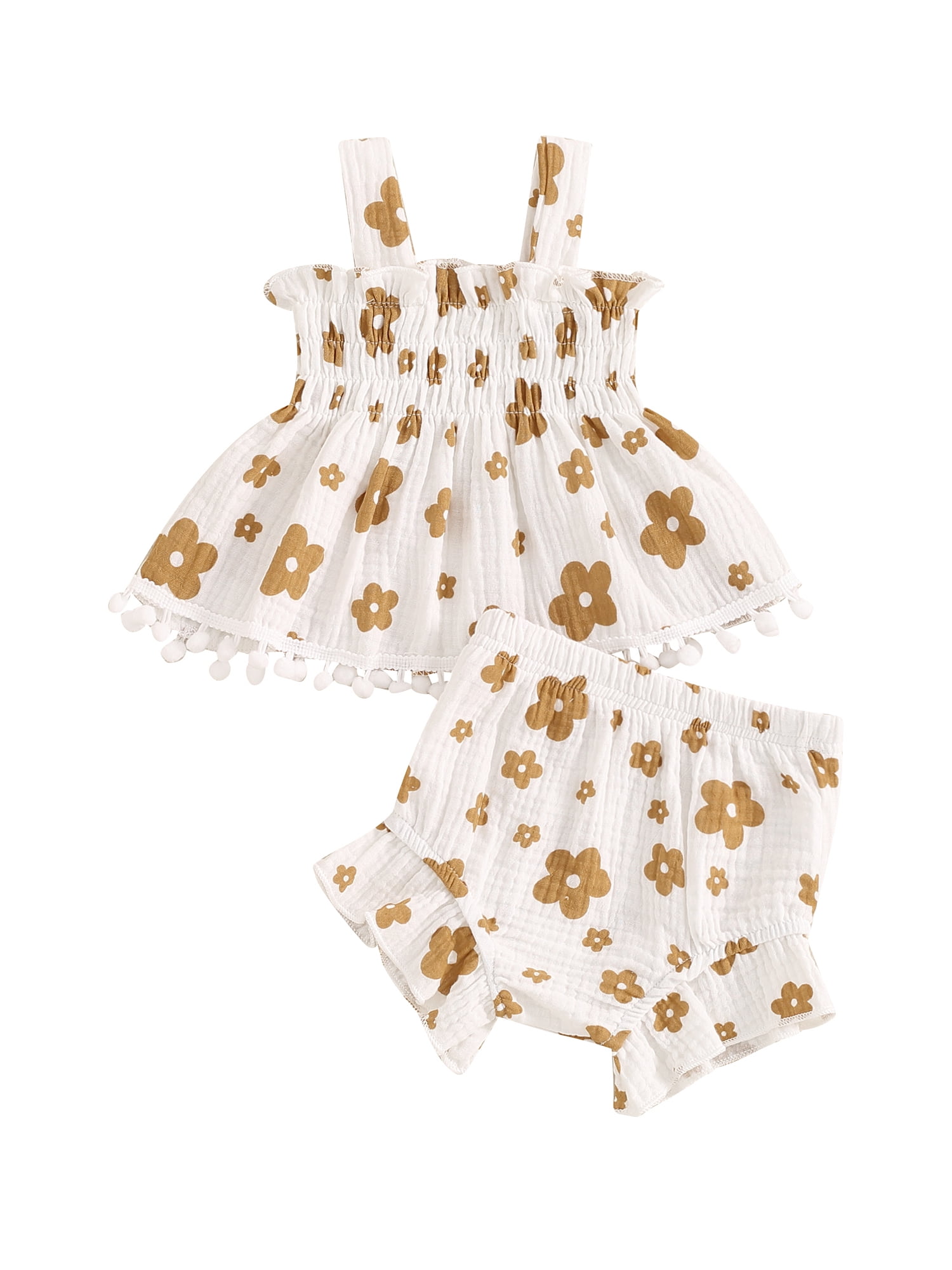 Baby Toddler Girls Summer 2 Piece Outfits 0 3 6 12 18 Months Floral ...