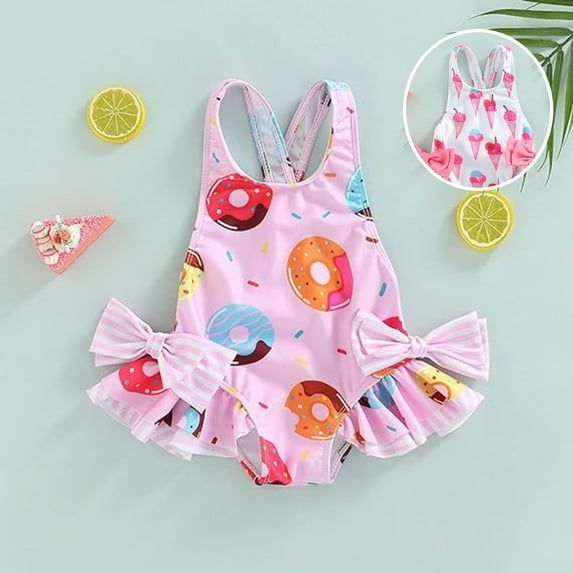 Baby Toddler Girls Swimsuit One Piece Sleeveless Rash Guard Bathing ...