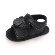 GYRATEDREAM Baby Toddler Infant Girls PU Leather Soft Sole Summer Sandals Flower Princess Flat ...