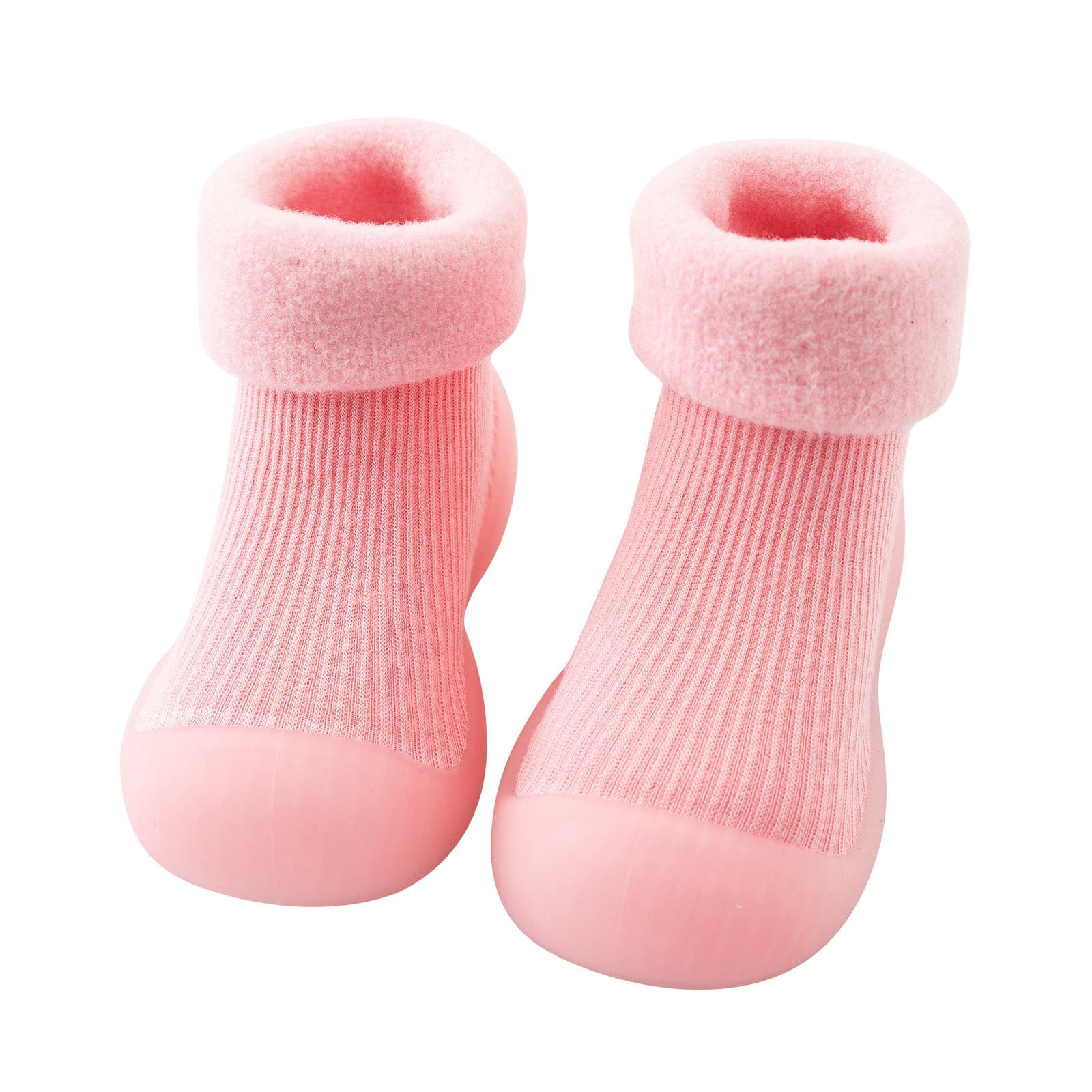 Baby Toddler Knit Slipper Socks with Non- Rubber Soles - Warm Soft Sole ...