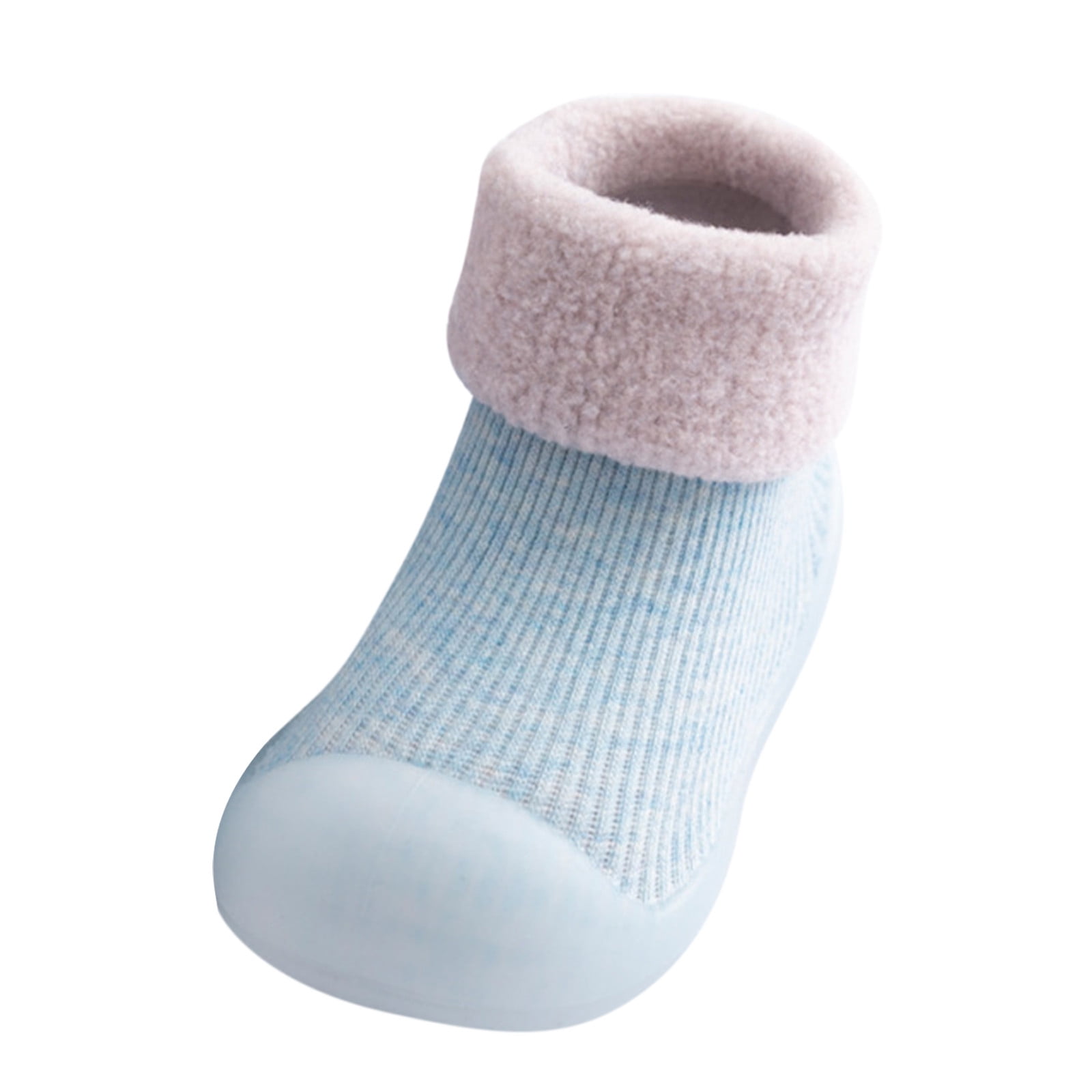 Baby Toddler Knit Slipper Socks with Non- Rubber Soles - Warm Soft Sole ...