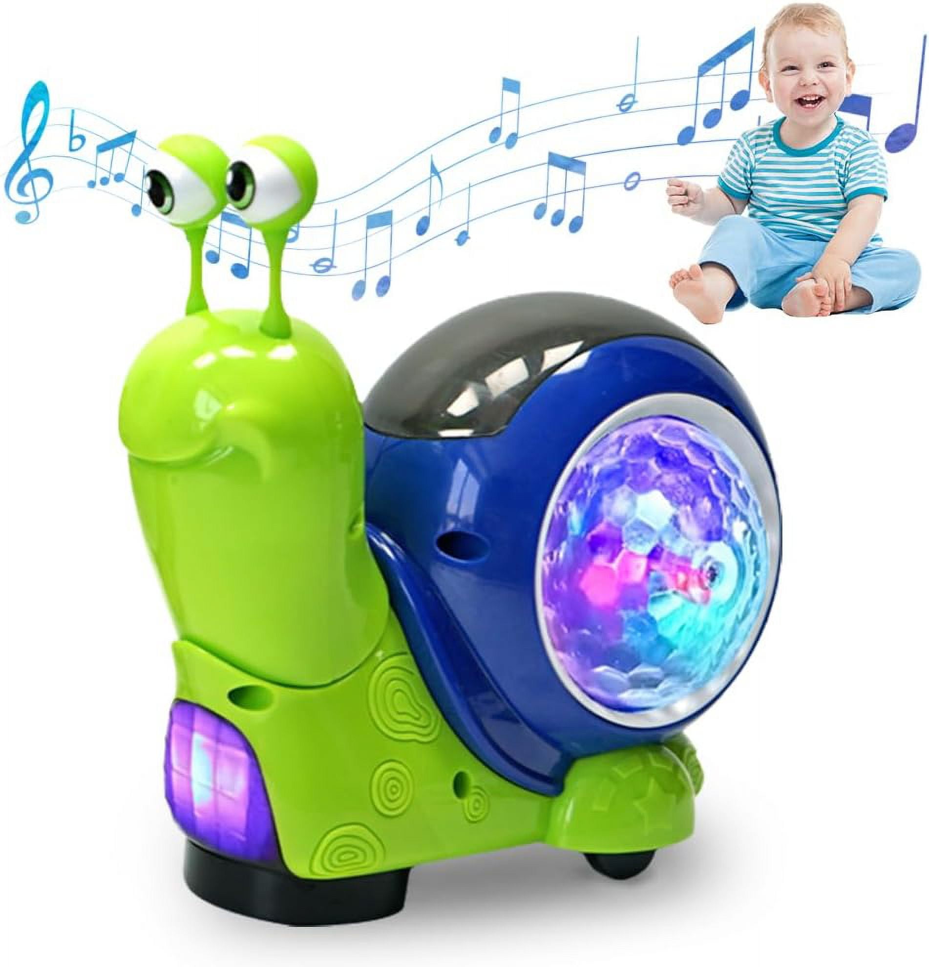 Baby Toddler Luminous Snail Toy,Crawling Snail Baby Toy, Electric Snail ...