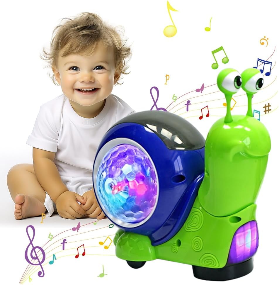 Baby Toddler Luminous Snail Toy, Electric Snail Toy Tummy Time Crawling ...