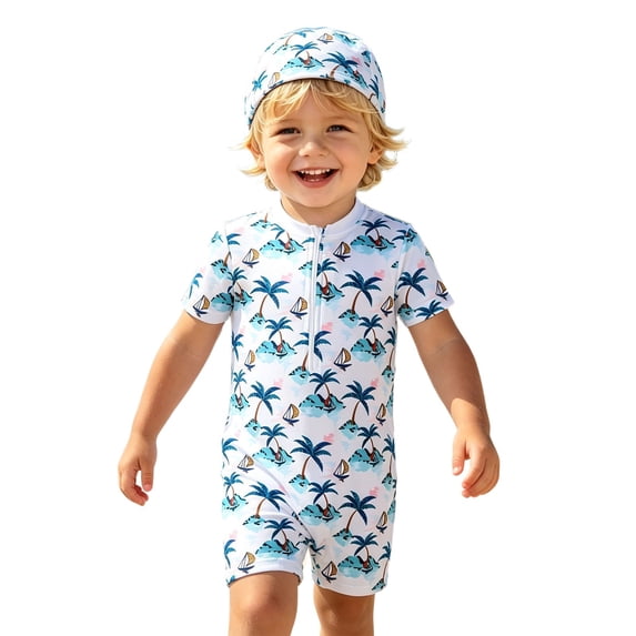 Baby/Toddler Swimsuit UPF 50+ Sun Protection One Piece Zipper Bathing ...