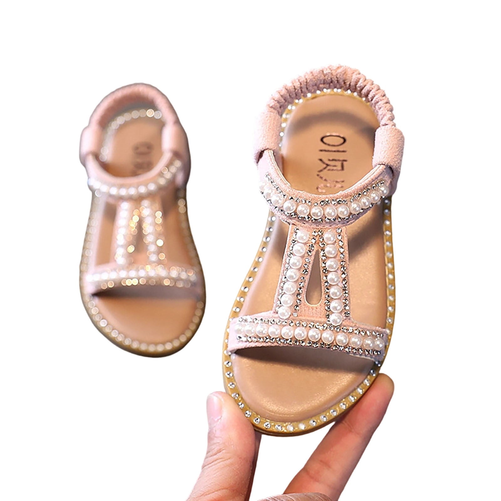Baby Toddler T Sandals with Pearl Girls Dress Shoes Wedding Party Open ...