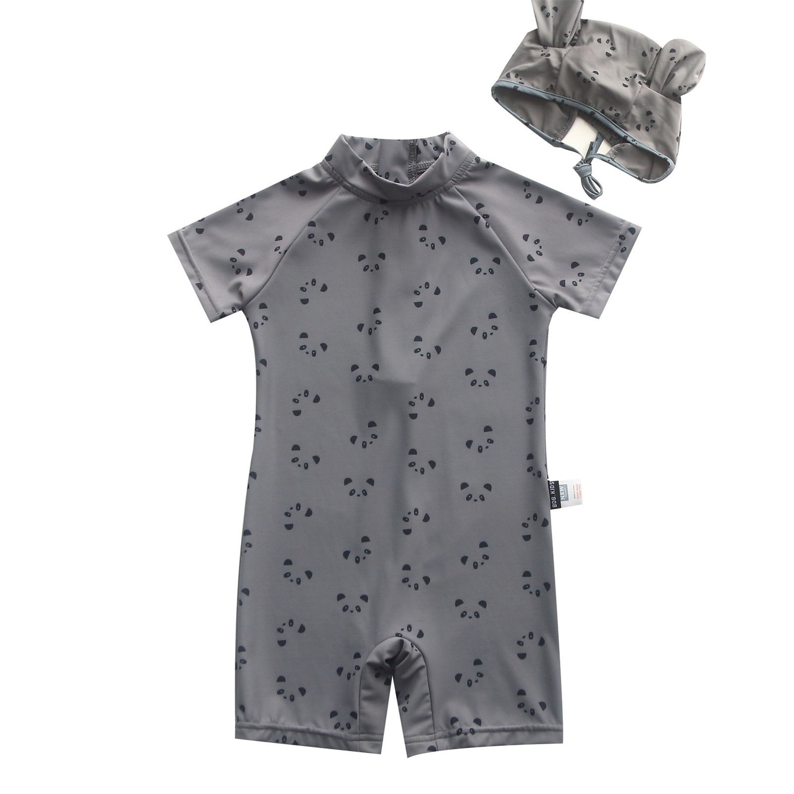 Baby Toddler Two Piece Sunsuit With Swim Cap Kid Water Sport Short ...