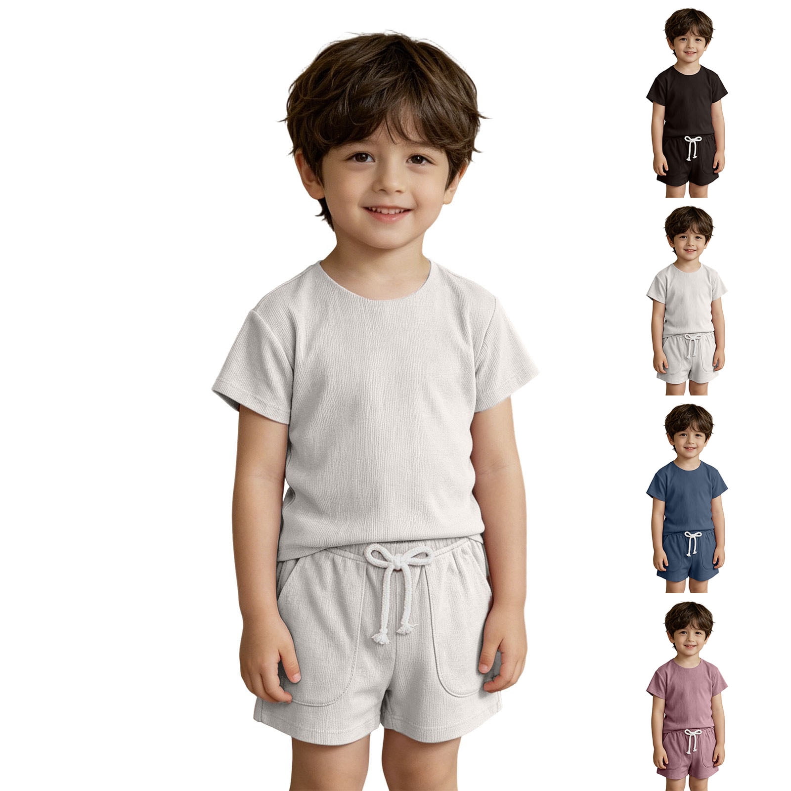 Baby Toddlers Boys Summer Outfit Short Sleeve Tshirts and Pocket Shorts ...