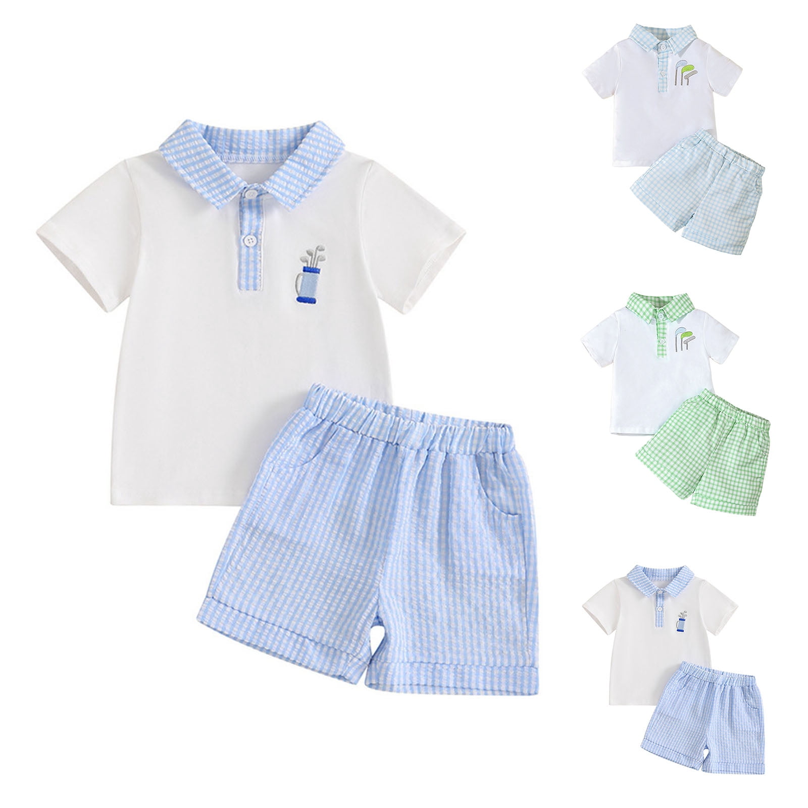 Baby Toddlers Boys Summer Outfits Short Sleeve Embroidered Polo Shirts ...