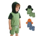 Baby Toddlers Boys Summer Sets Short Sleeve Dinosaur Hooded Top and ...