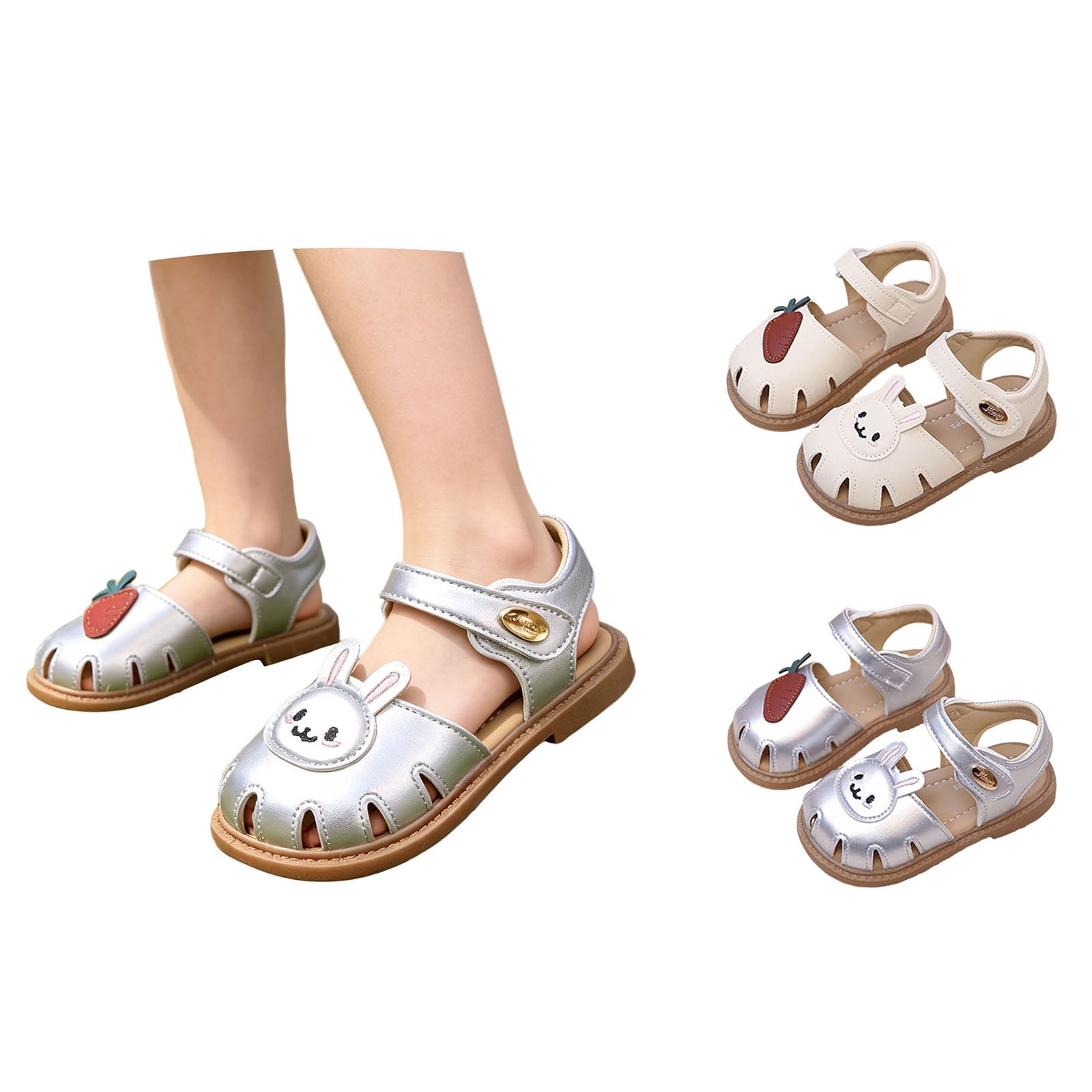Baby Toddlers Girls' Sandals Cute Closed Toe Dress Shoes Flat Sandals ...