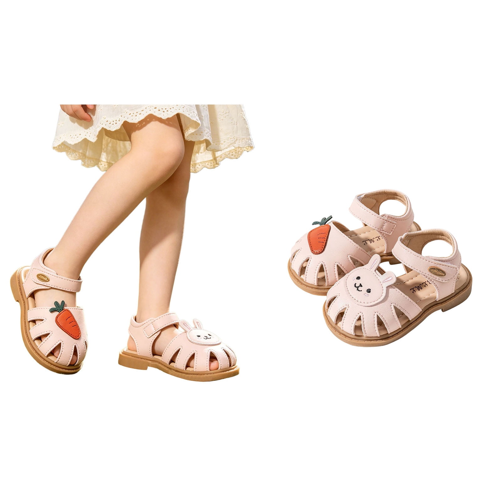 Baby Toddlers Sandals Closed Toe Flat Sandals Cute Dress Shoes Beach ...