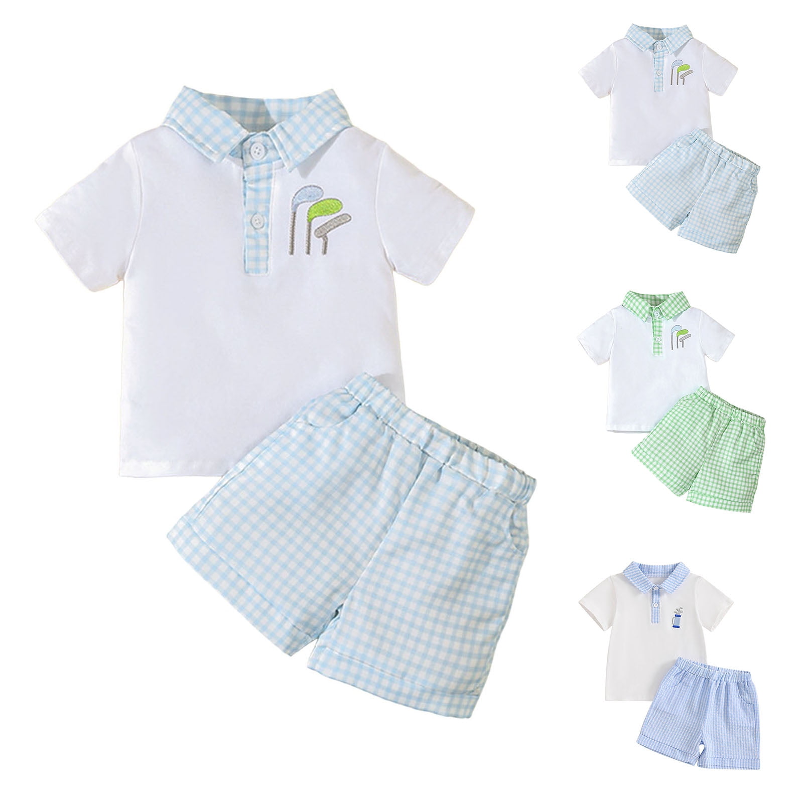 Baby Toddlers Summer Boys Outfits Short Sleeve Embroidered Polo Shirts ...