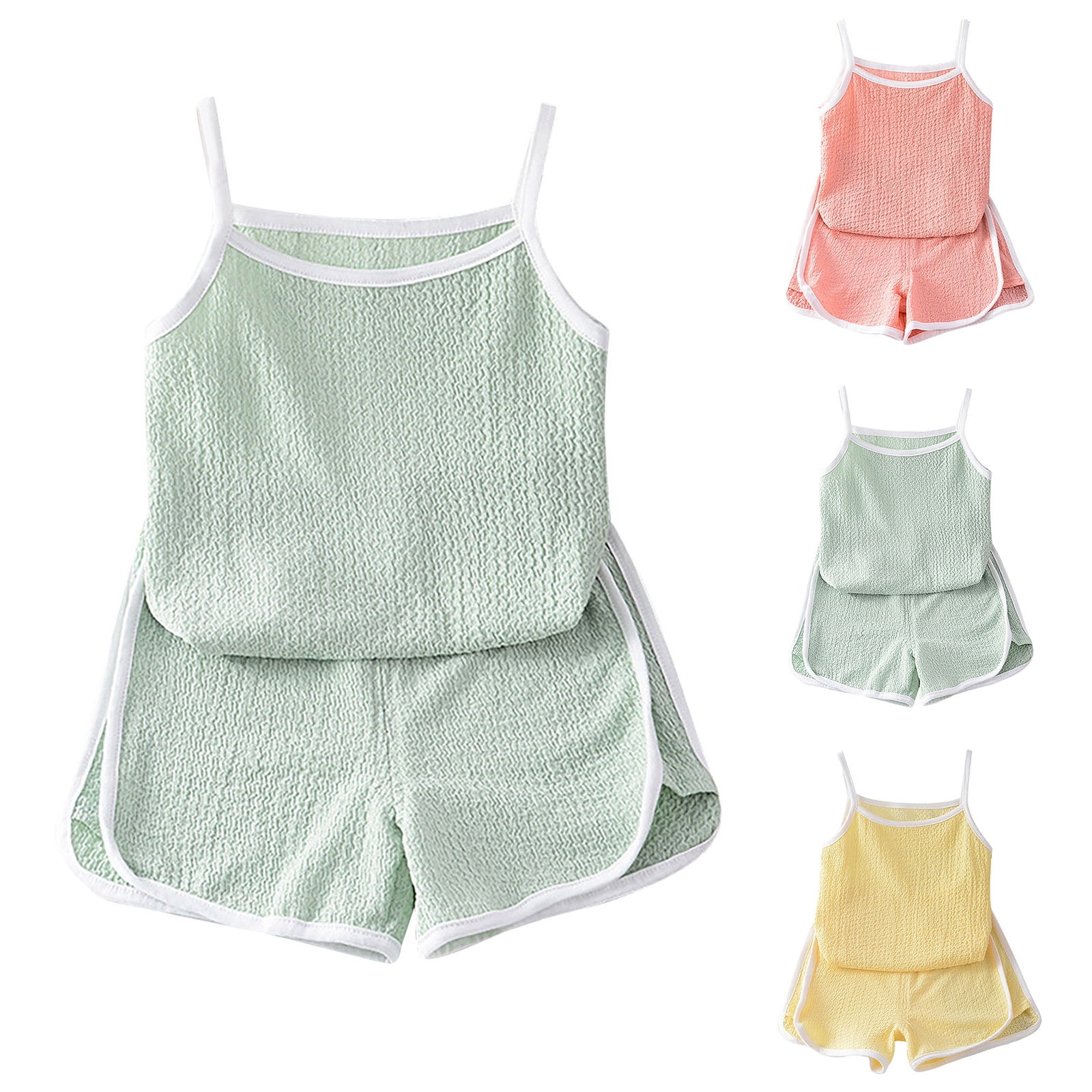 Baby Toddlers Summer Clothes Girls Spaghetti Strap T Shirt and Shorts ...