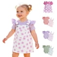 Baby Toddlers Summer Girls Outfits Ruffle Sleeve Bodysuit and Floral ...