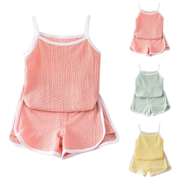 Baby Toddlers Summer Outfit for Girls Spaghetti Strap T Shirt and ...