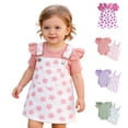 Baby Toddlers Summer Outfits for Girls Ruffle Sleeve Bodysuit and ...
