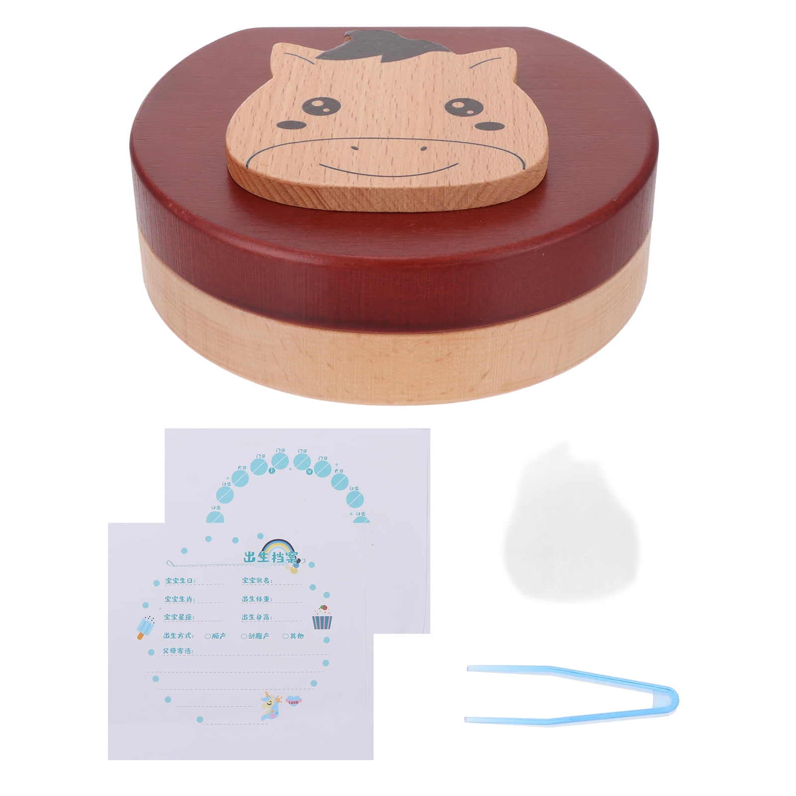 Baby Tooth Case Saver Fairy Holder Box Deciduous Teeth Hair Wooden ...