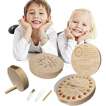 Baby Memory Book Kids Keepsake Organizer Wooden Baby Tooth Box Teeth ...
