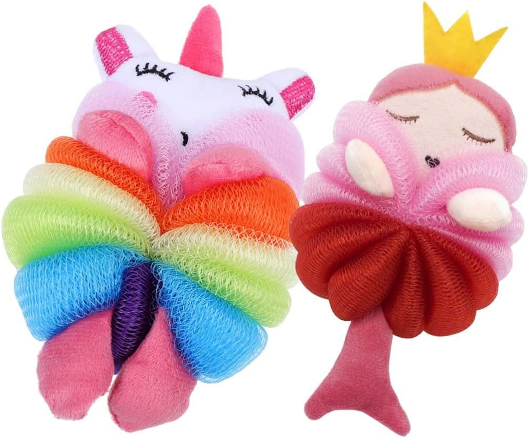 Baby Towel 2pcs Bath s Cute Cartoon Kids Mermaid Bath Sponges Bath Pouf ...