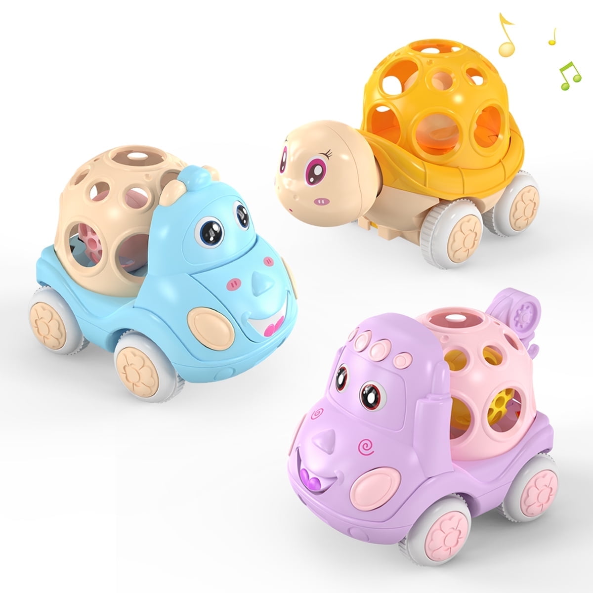 Baby Toy Car for 6-12 Months, Baby Girl Toy Cars,3PCS Push and Go ...