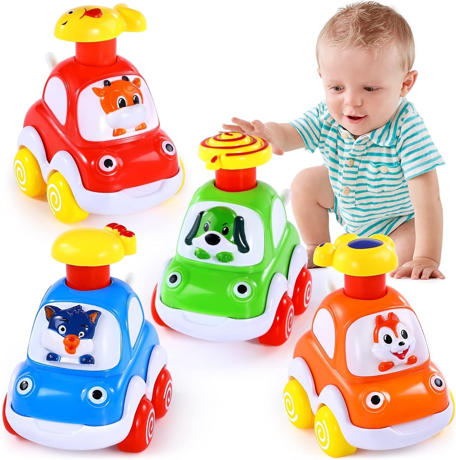 Futhstar Baby Toy Cars, Educational Pull Back Cars for Toddlers, 12-18 ...