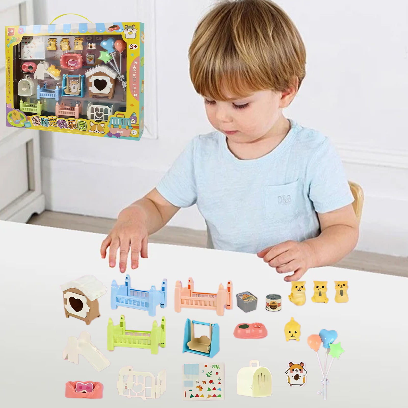 Baby Toy Hamster Themed Pet Playset for Kids with Miniature Accessories ...