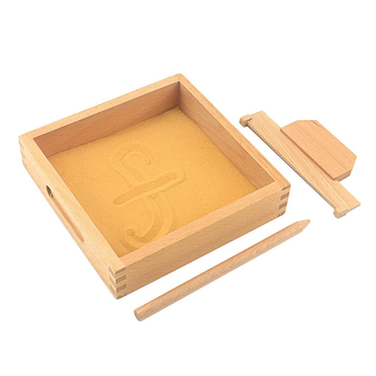 Baby Toy Montessori Language Toy Sand Tray Writing Abilty Yellow Sand ...