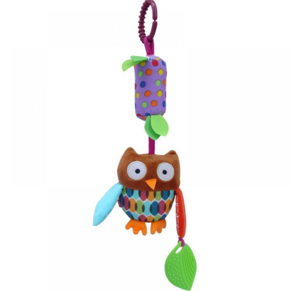 Baby Toy Soft Hanging Rattle with Teethers Plush Animal C-Clip Ring ...