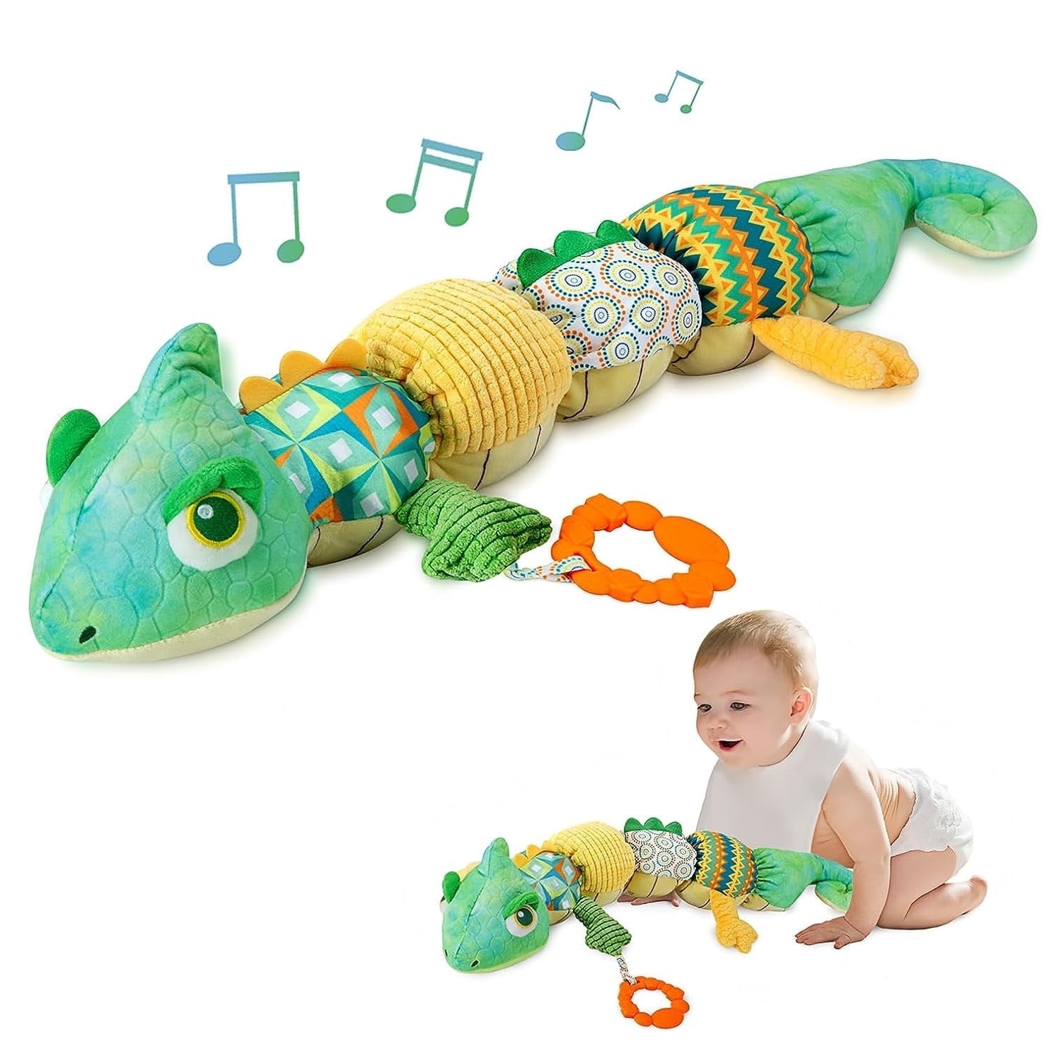 Baby Toys 0-12 Months, Musical Chameleon Infant Toy with Multi-Sensory ...