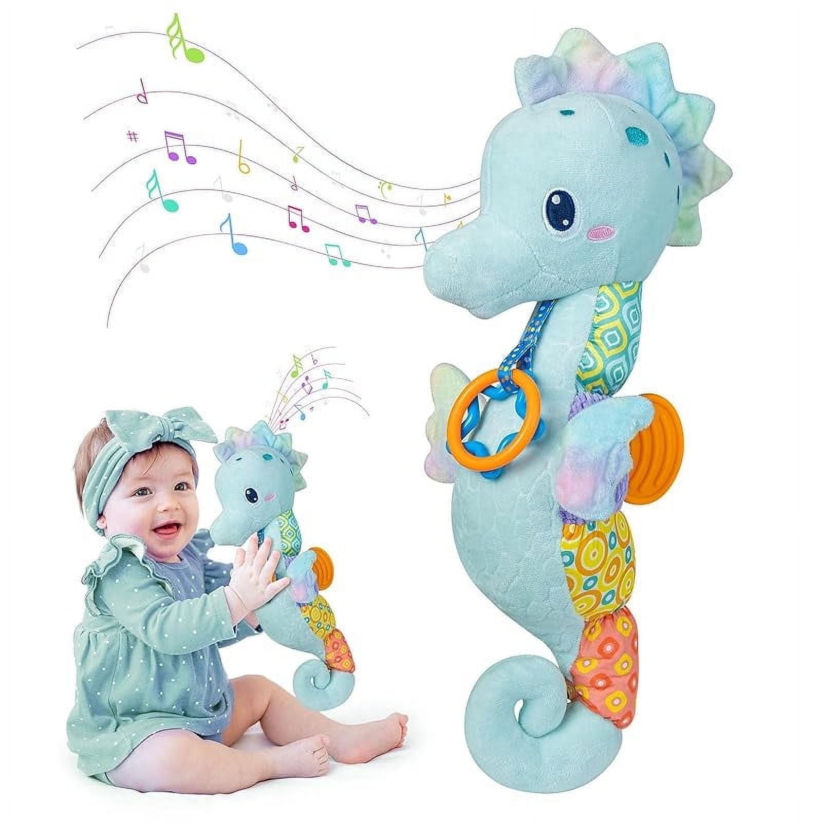 Baby Toys 0-6 Months,Infant Musical Seahorse Stuffed Animals Sensory ...