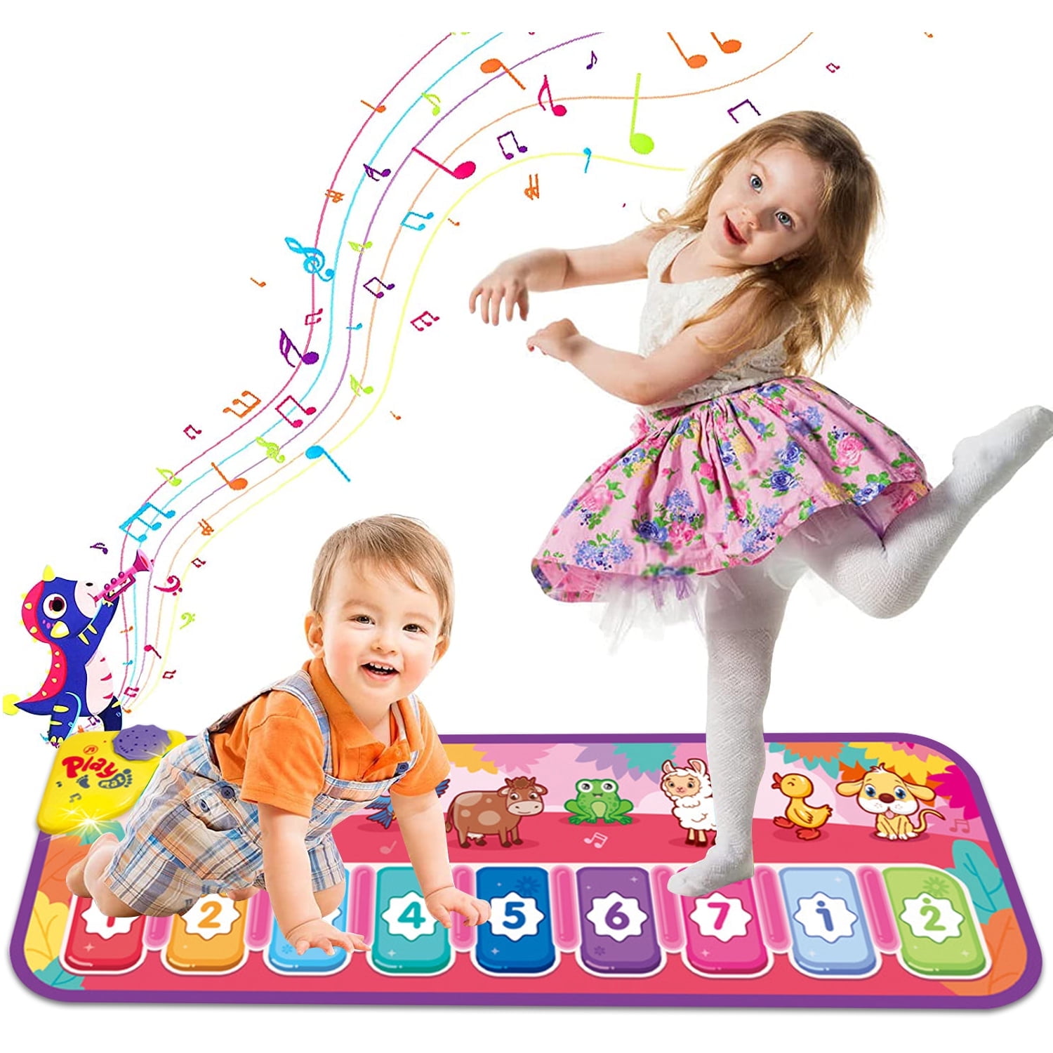 Baby Toys 12-24 Months, Baby Piano Mat for 1-3 Years Old Toddler, Floor Keyboard Music Dance ...