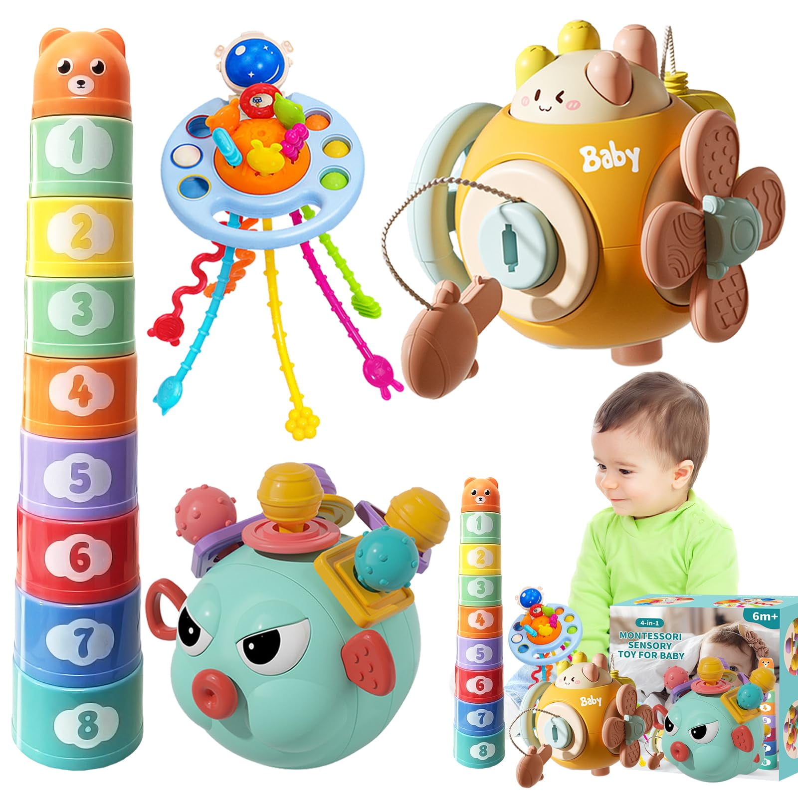 Baby Toys 6 To 12 Months, 4 In 1 Montessori Toy For Babies, Infants ...