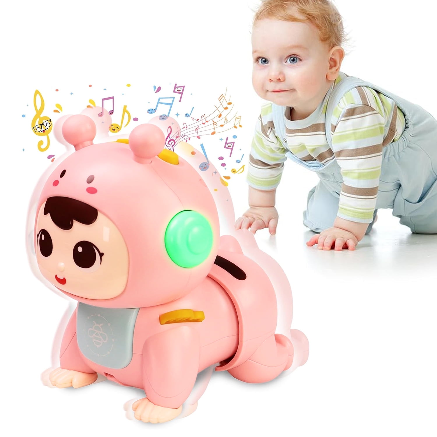 INvench Baby Crawling Toys with Musical Lights for 6-12 Months, Tummy ...