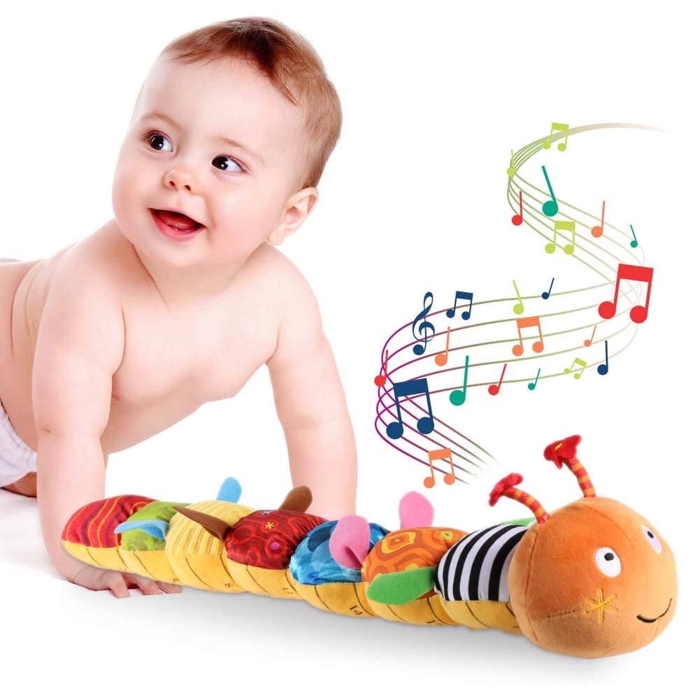Baby Toys 6-12 Months,Musical Caterpillar Toy Crinkle Rattle Soft ...