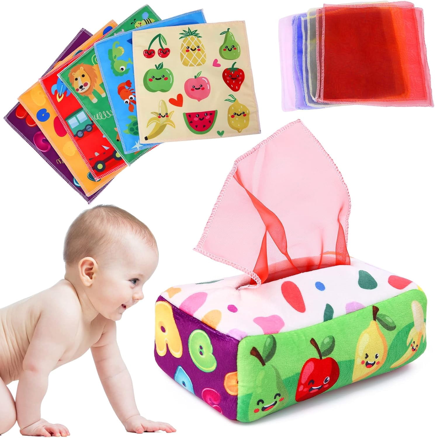 Baby Toys 6 to 12 Months - Tissue Box Toy Montessori for Babies 6-12 ...