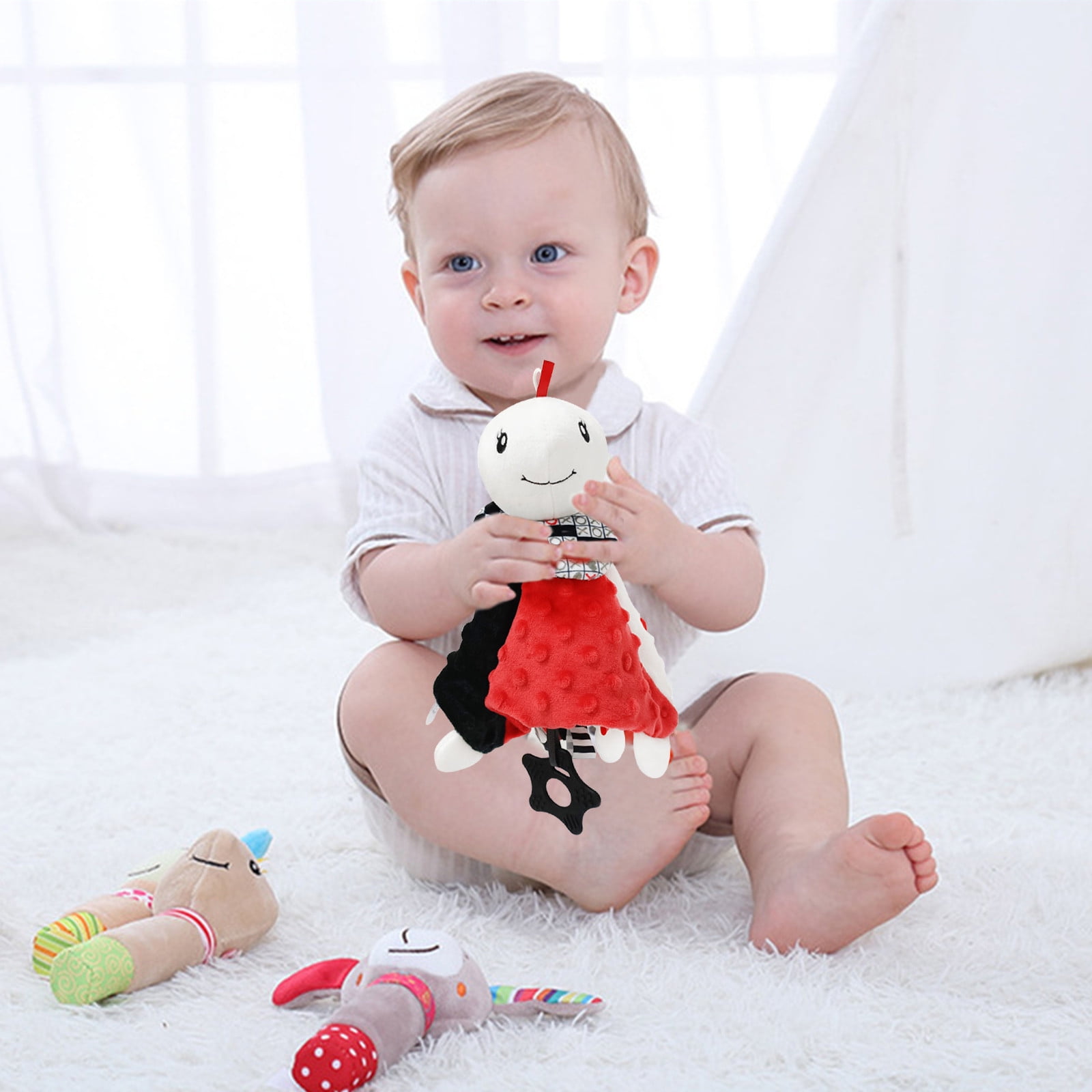 Baby Toys, Crinkle Sound, Teether & Jingle - Soft Sensory Stuffed Animal for Newborn Infant ...