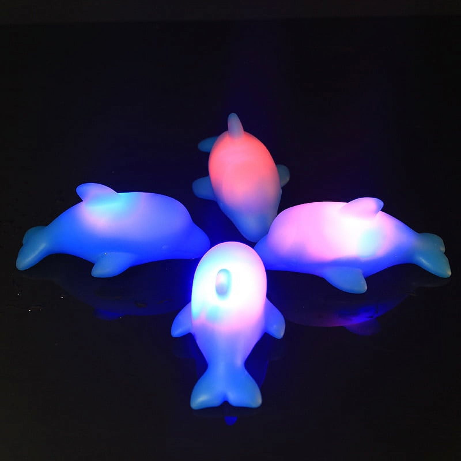 Baby Toys Dolphin Light Up Bath Toy Kids Water Toys LED Glowing In Dark ...